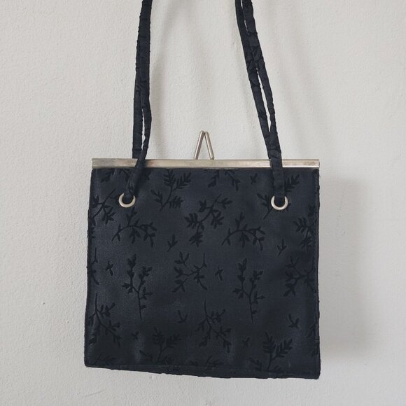 Amanda Smith | Bags | Vintage Black Amanda Smith Floral Snap Shoulder ...
